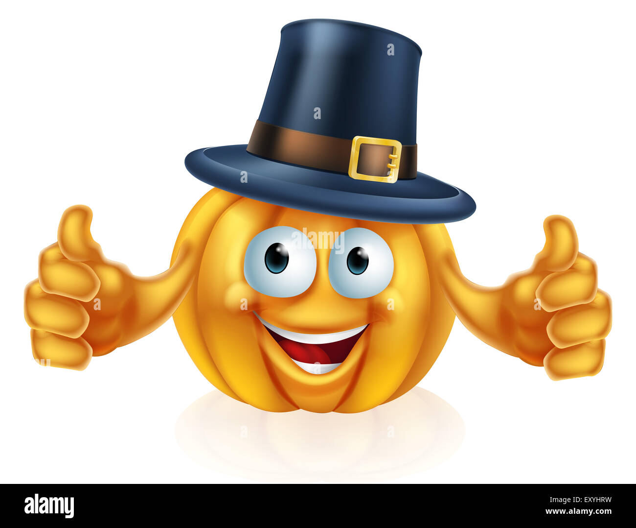 A cartoon thanksgiving pilgrim hat pumpkin man mascot character Stock ...