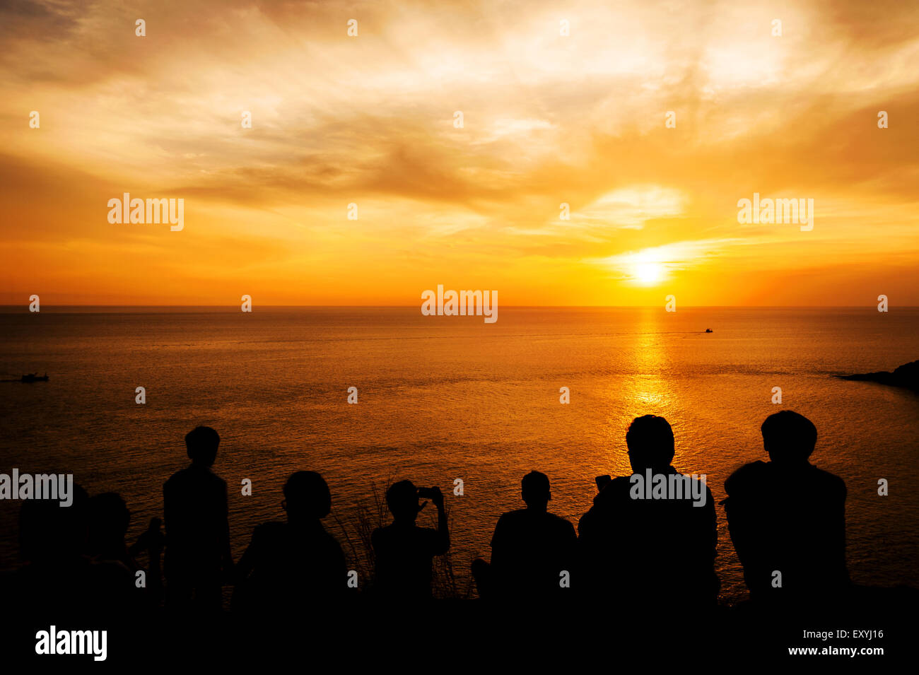 Silhouette with color of the sunset, Lan prom thep view point(Name thai ...