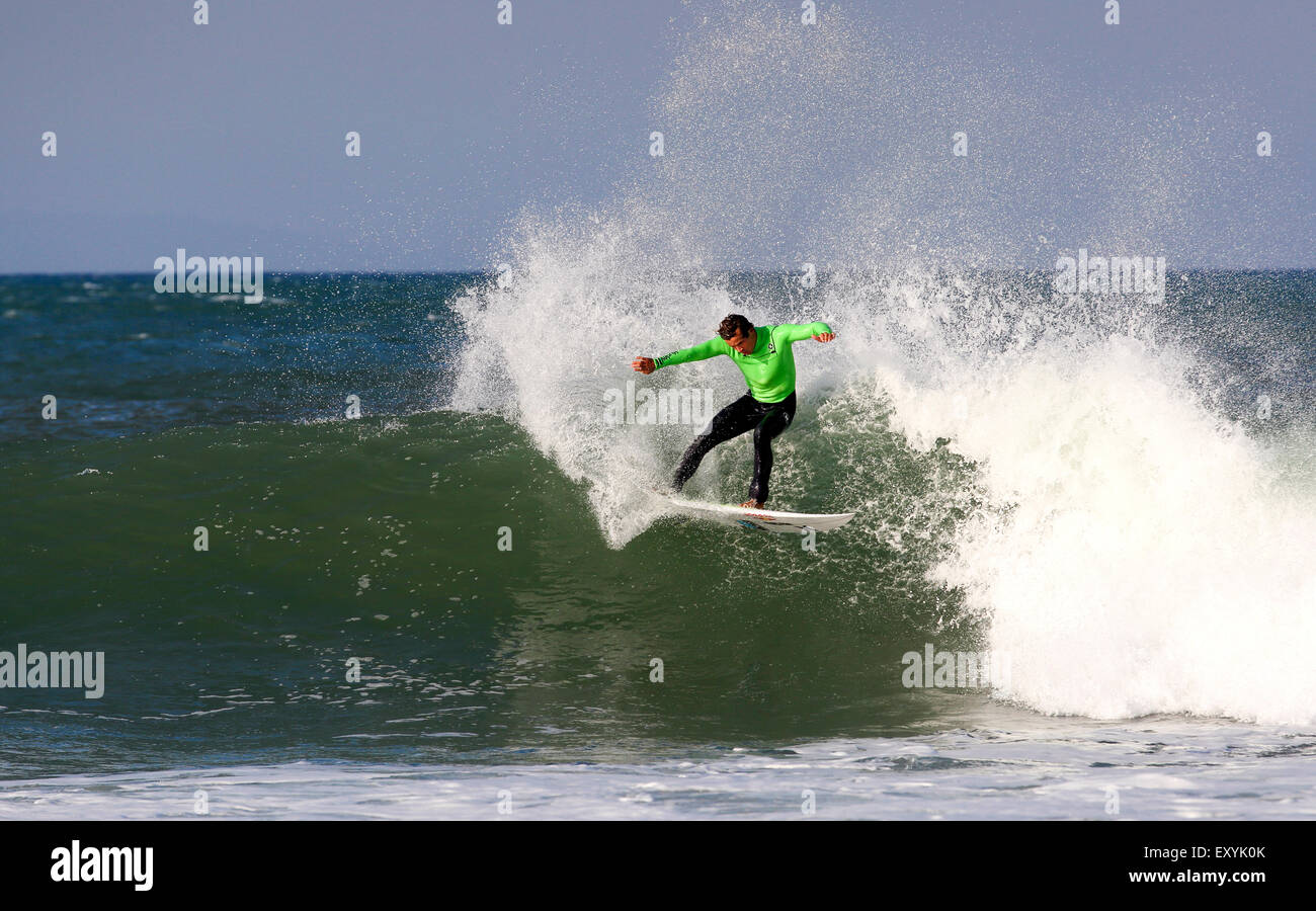 Australian professional surfer Julian Wilson surfing at Jeffreys Bay ...