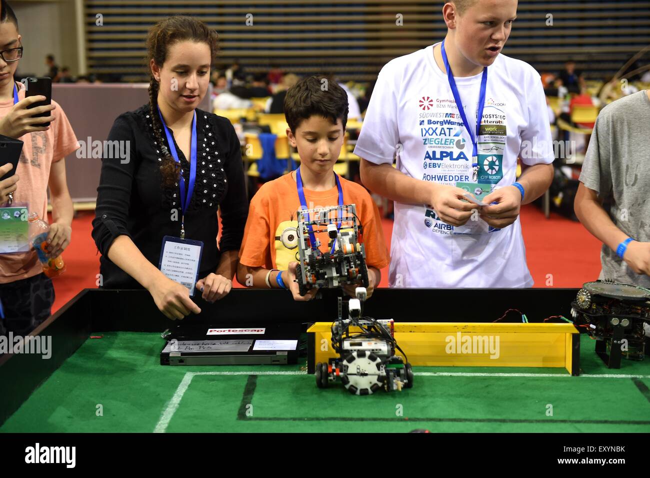 Hefei, China's Anhui Province. 18th July, 2015. Participants of junior ...