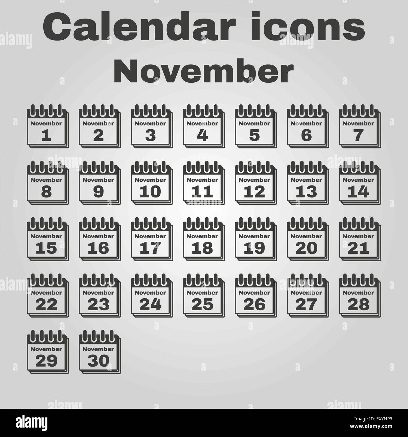 The calendar icon. November symbol. Flat Stock Vector Image & Art - Alamy