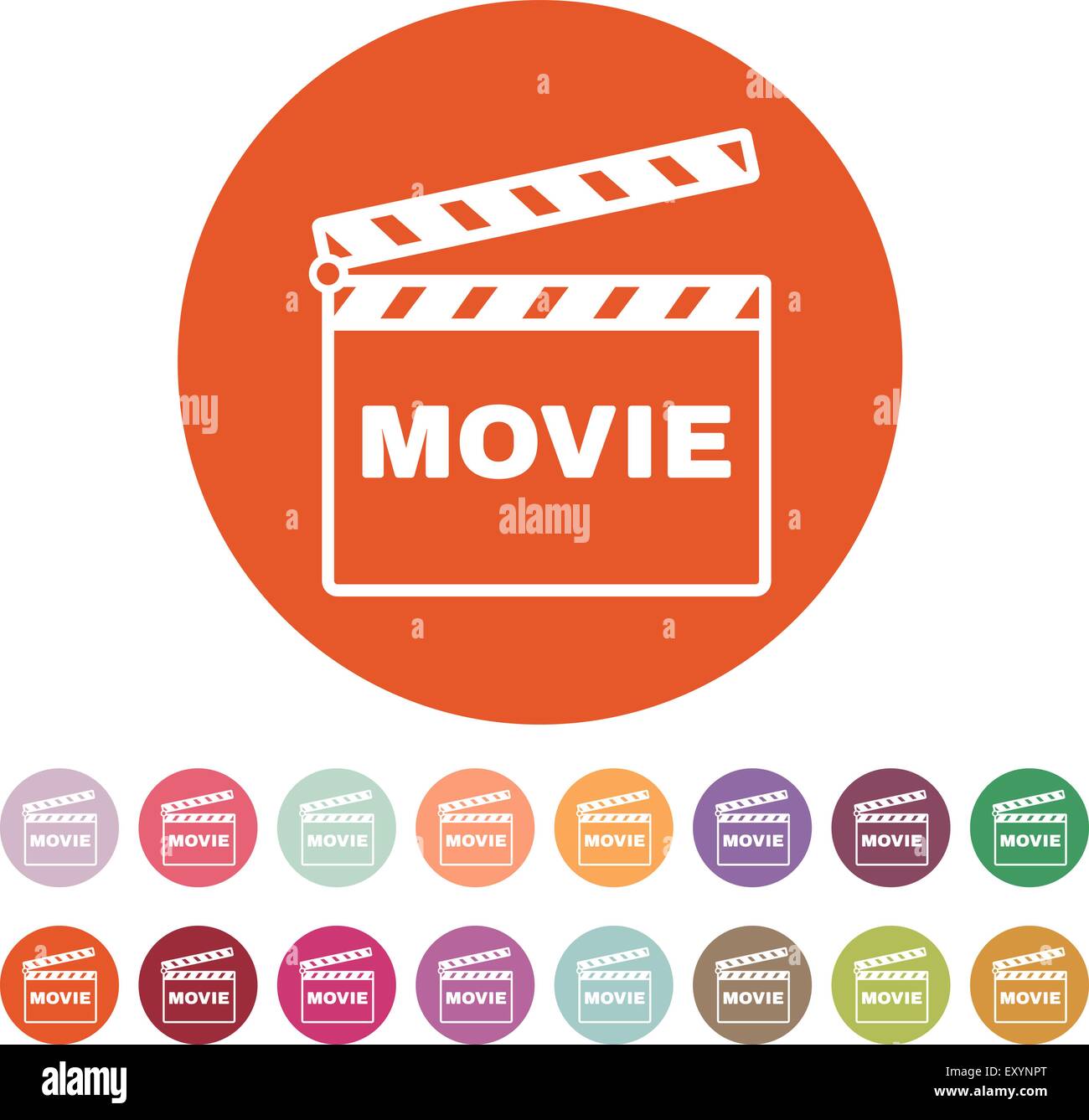 The clapper board icon. Movie symbol. Flat Stock Vector Image & Art - Alamy