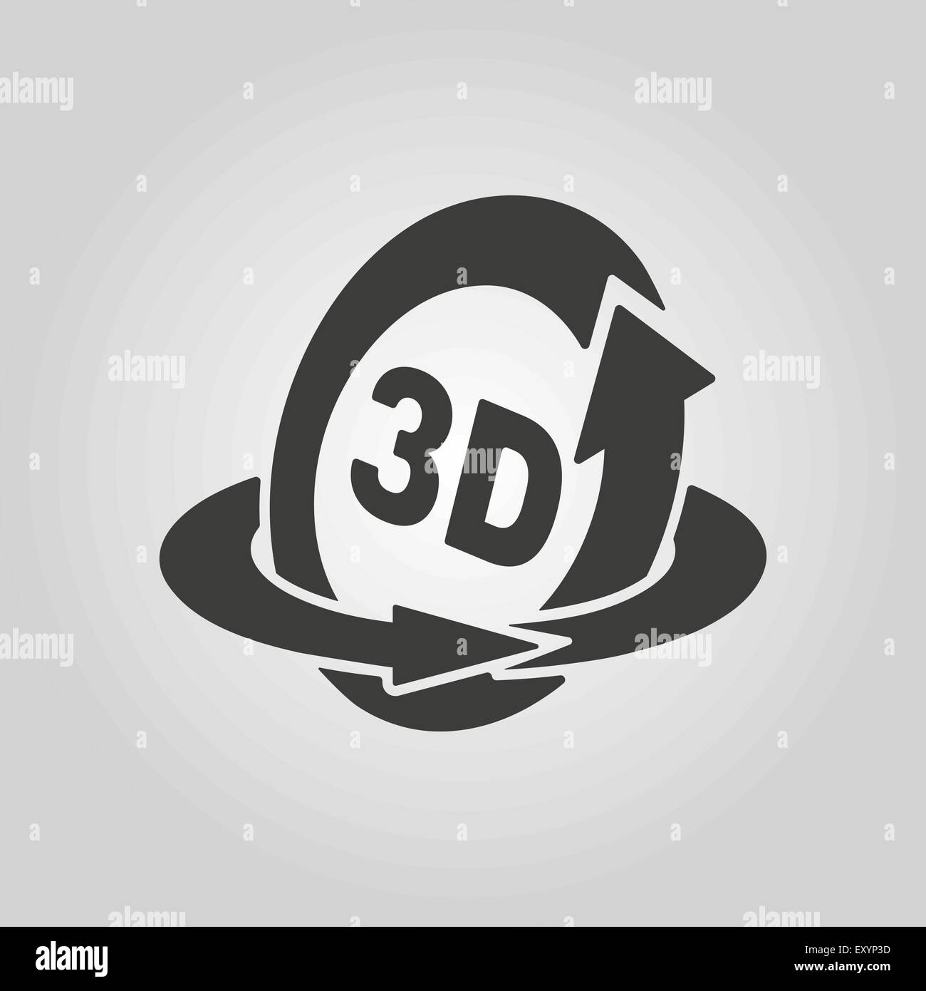 The 3d icon. Rotation arrow symbol. Flat Stock Vector Image & Art - Alamy