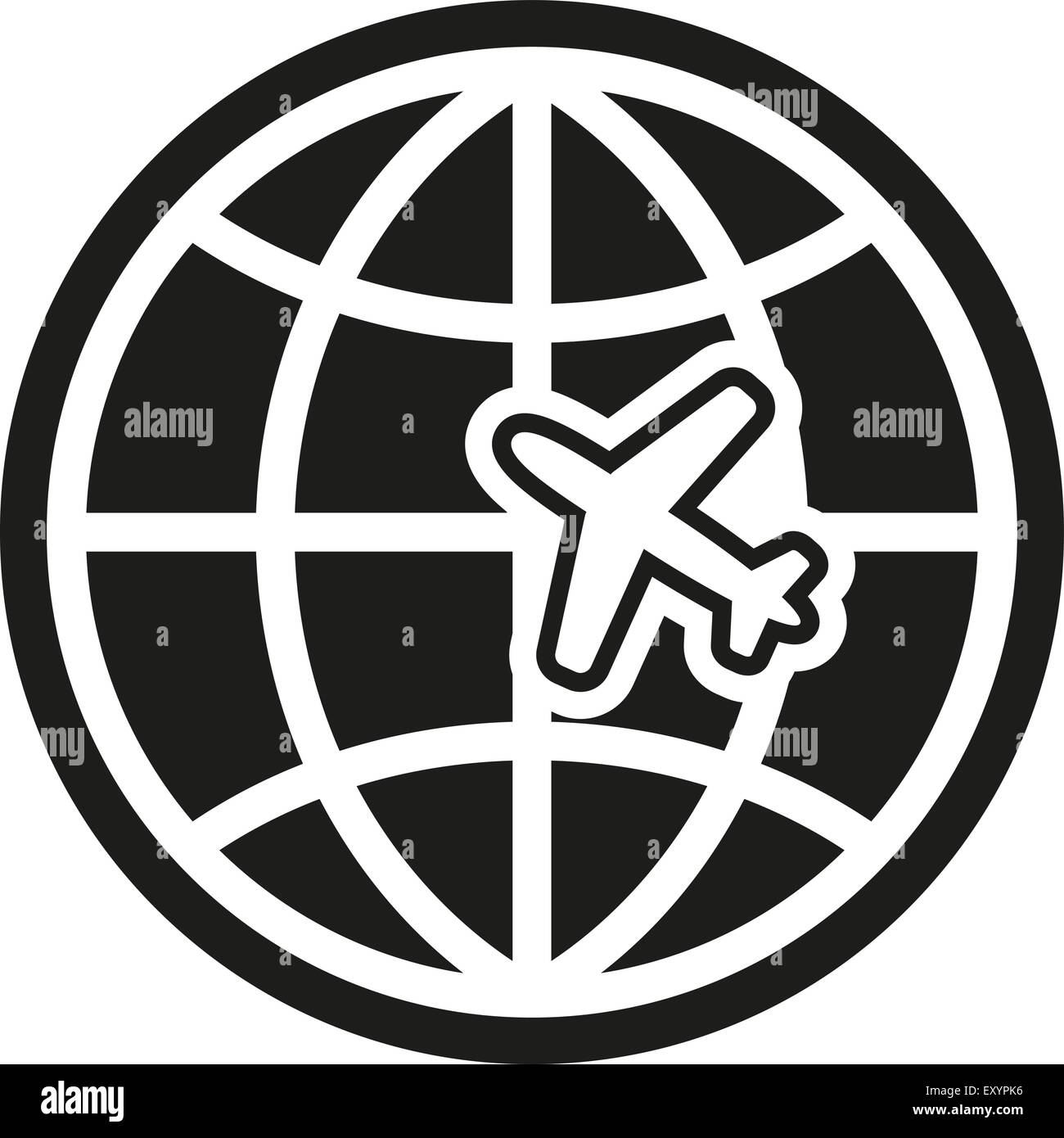 The Globe and plane travel icon. Shipping symbol. Flat Stock Vector ...
