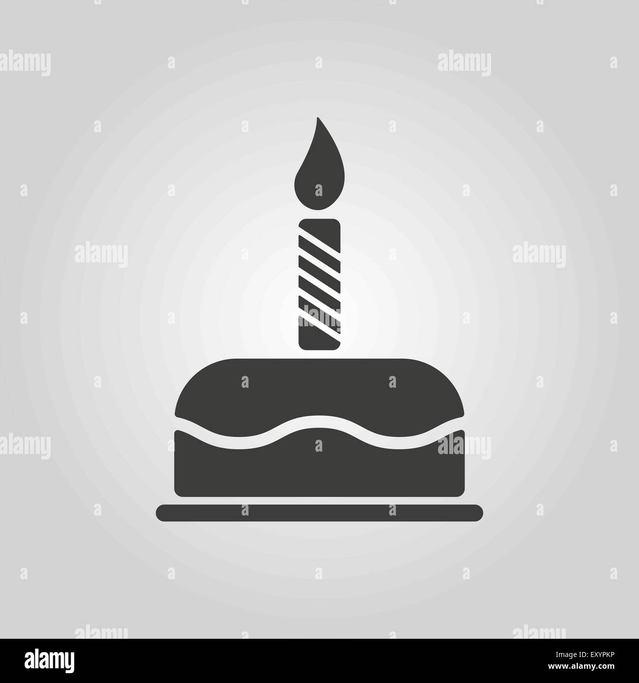 The birthday cake with candles icon. Dessert symbol. Flat Stock Vector ...