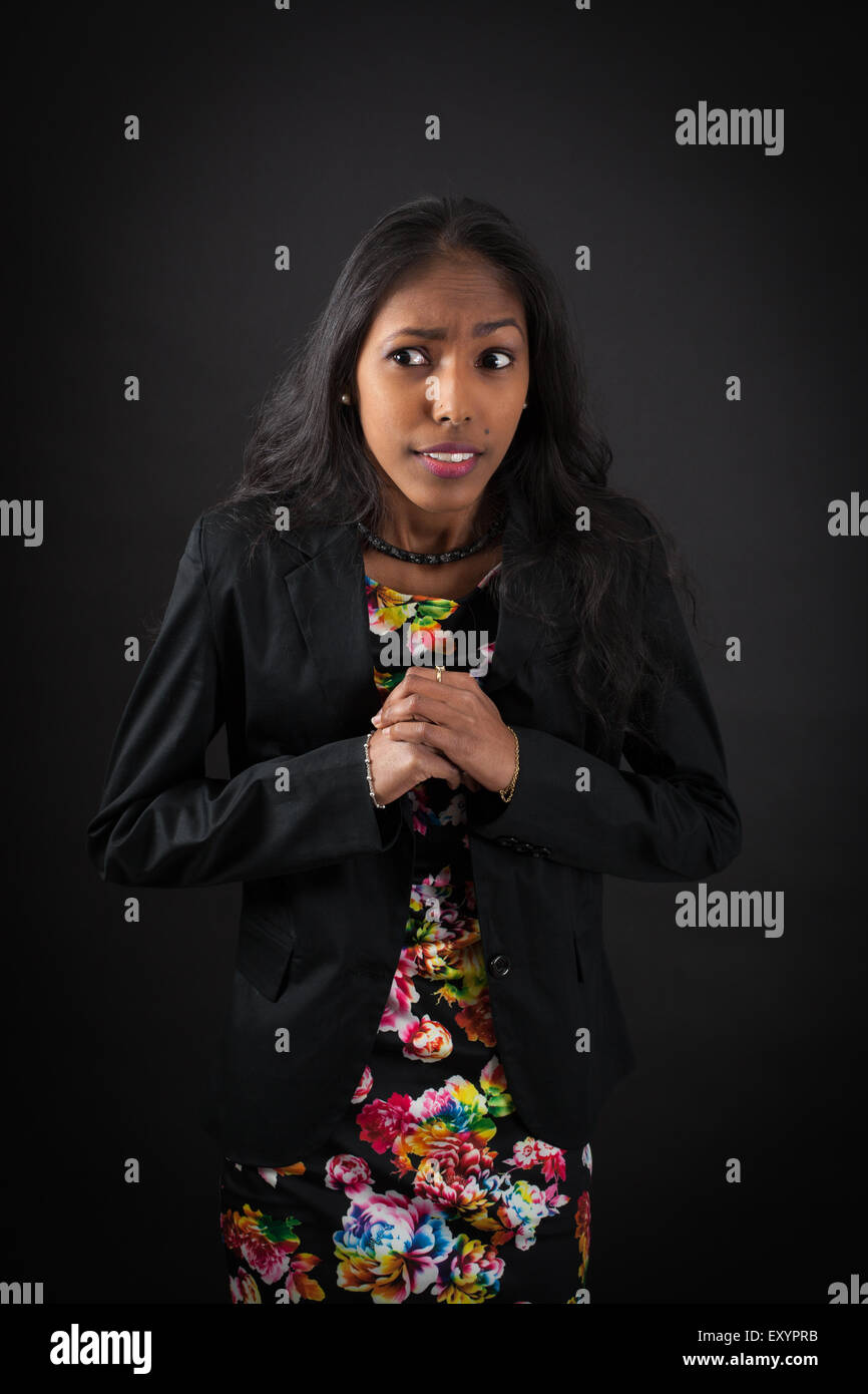 beautiful woman doing different expressions in different sets of ...