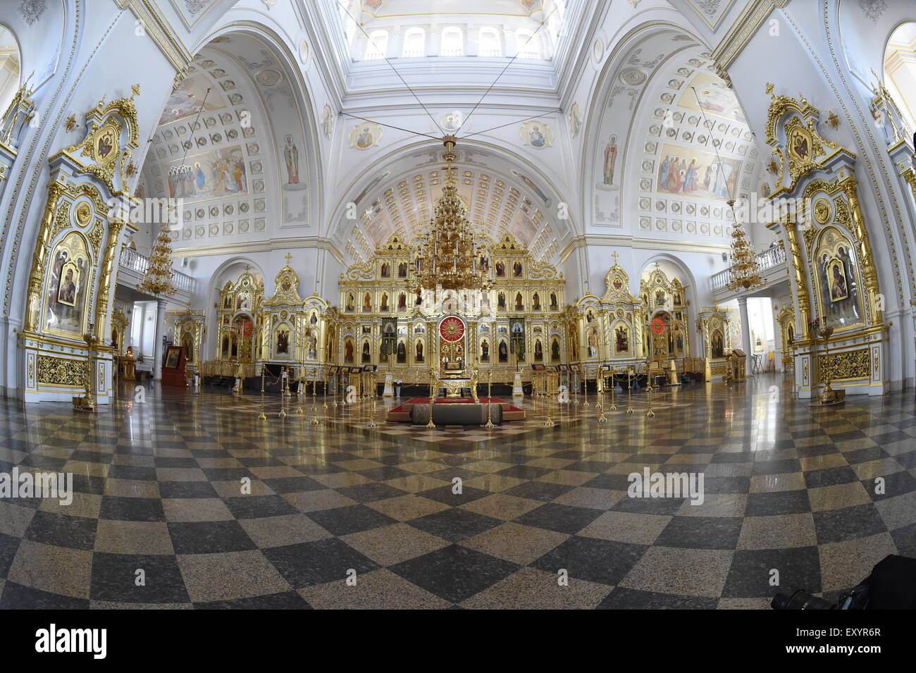 Saransk, Russia. 17th July, 2015. Inside the Orthodox cathedral of St ...