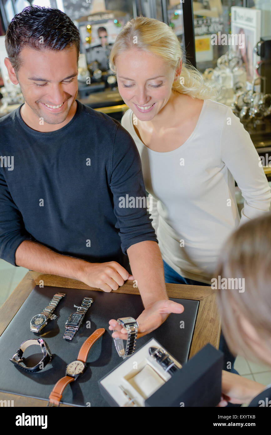 Picking out a watch Stock Photo - Alamy