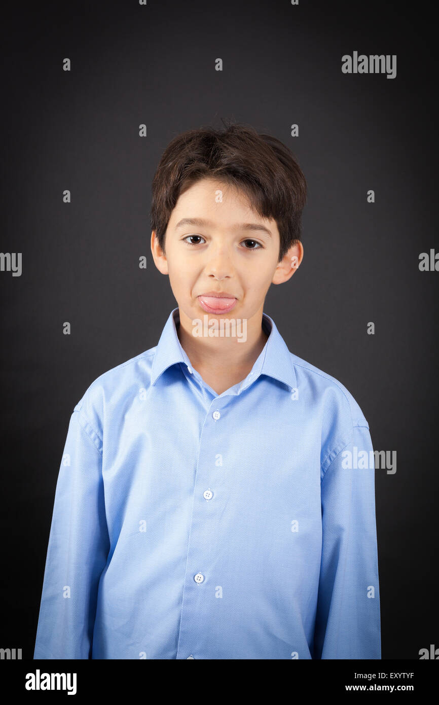 Handsome boy doing different expressions in different sets of clothes ...
