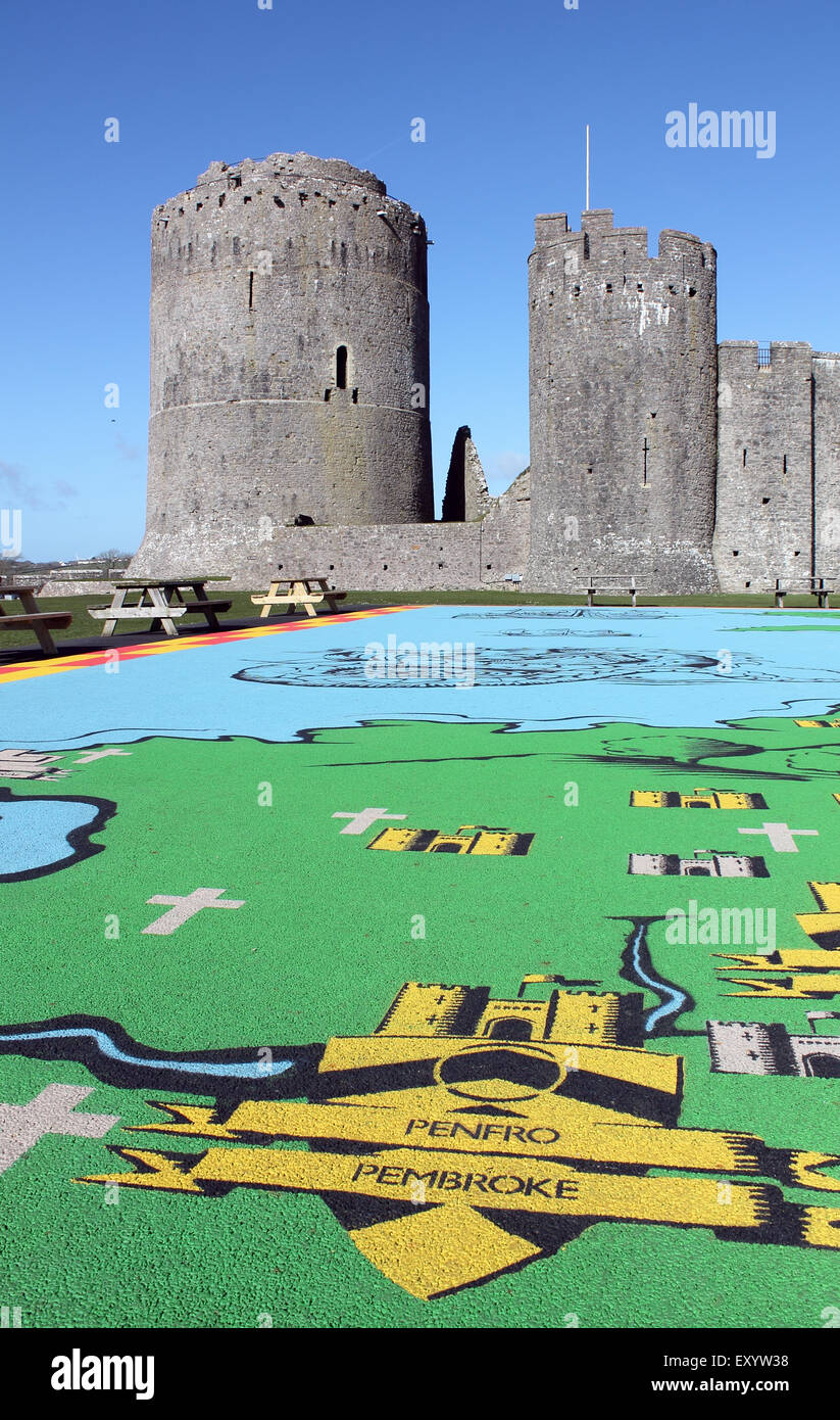 Map of wales pembroke castle hi-res stock photography and images - Alamy