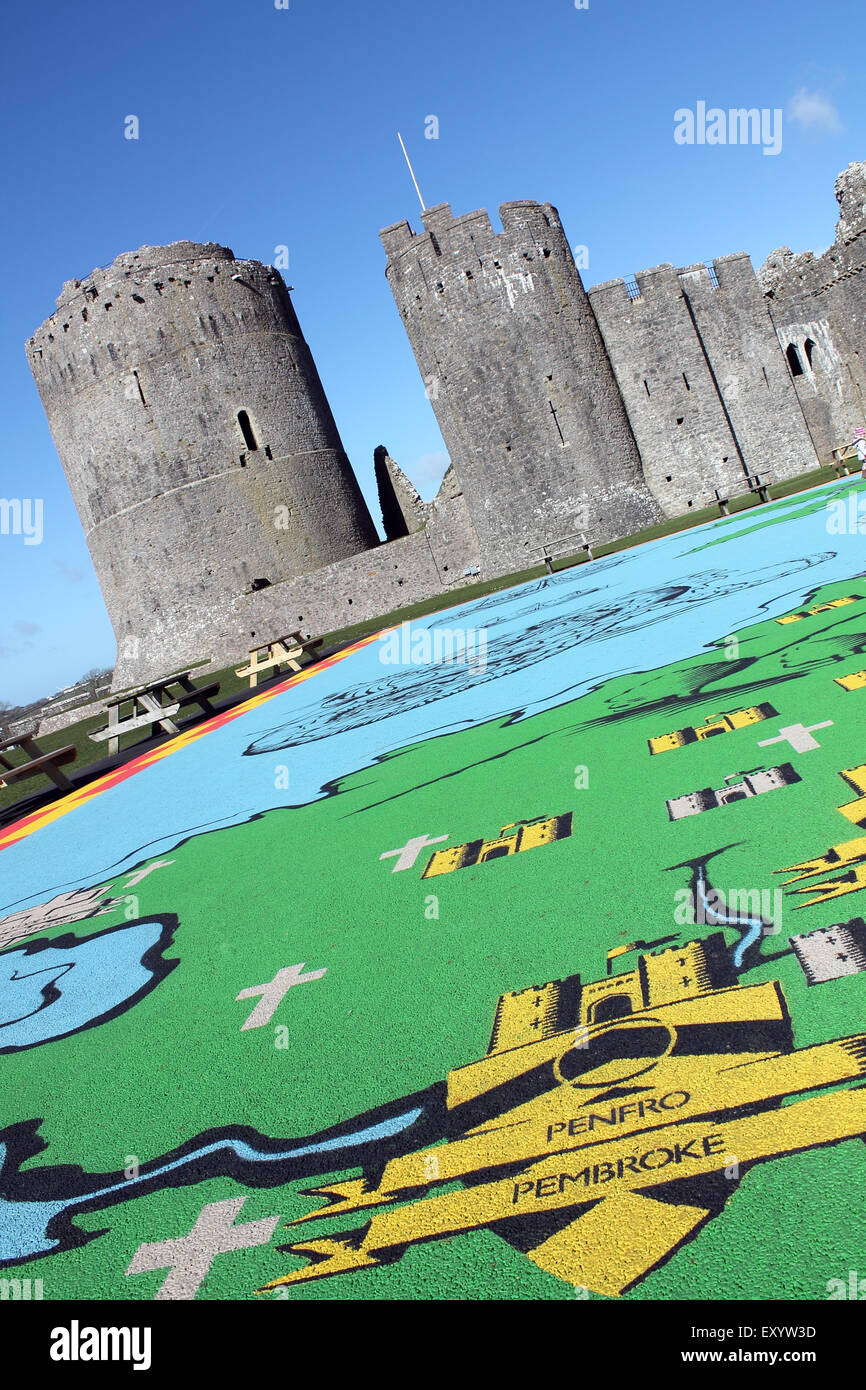 Map of wales pembroke castle hi-res stock photography and images - Alamy