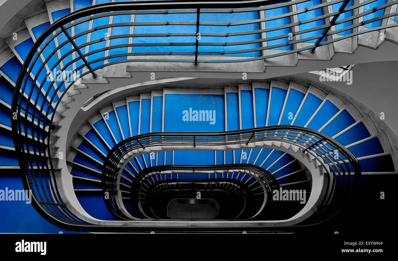 Blue staircase hi-res stock photography and images - Alamy
