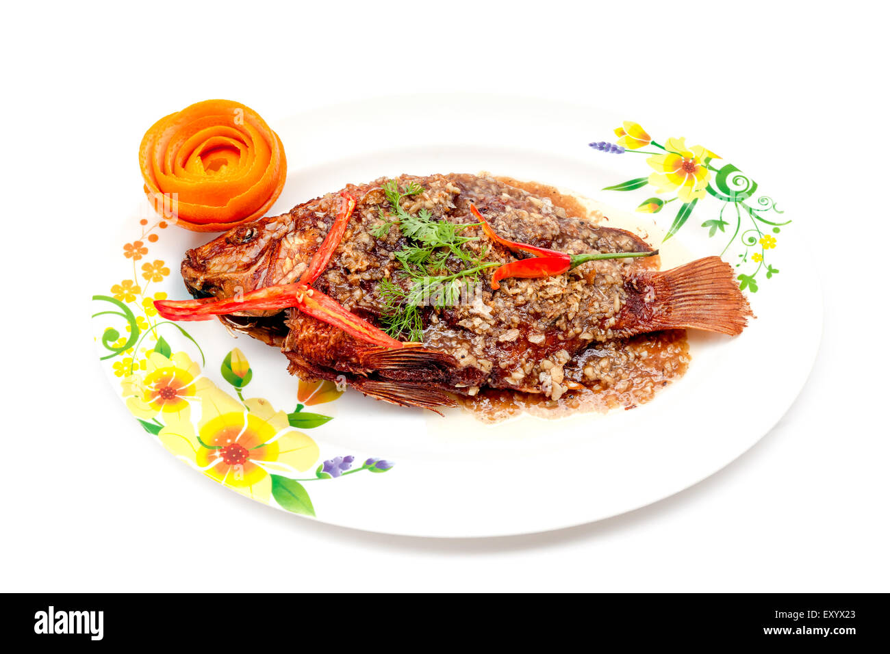 Thai fried fish hi-res stock photography and images - Alamy