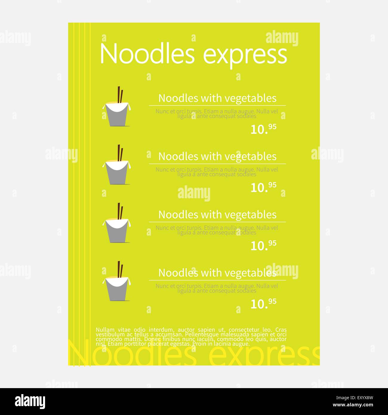 Noodles restaurant menu Stock Vector Image & Art - Alamy
