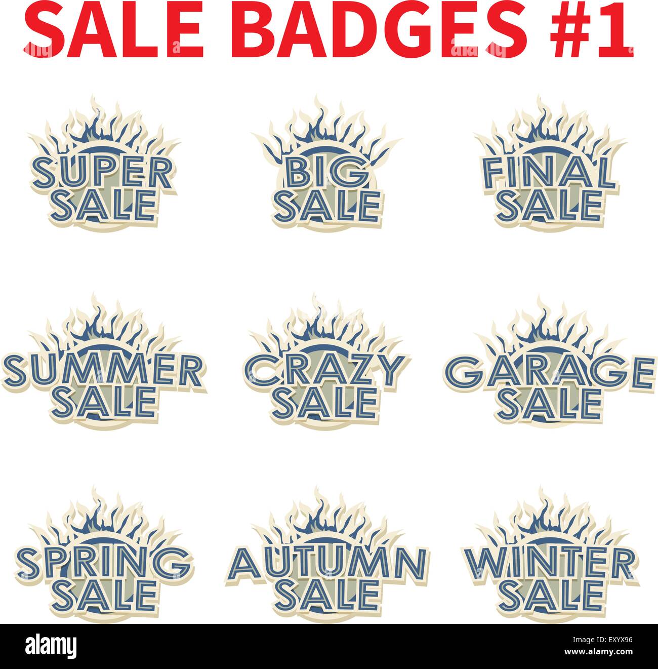 Set of Huge sale badges Stock Vector Image & Art - Alamy