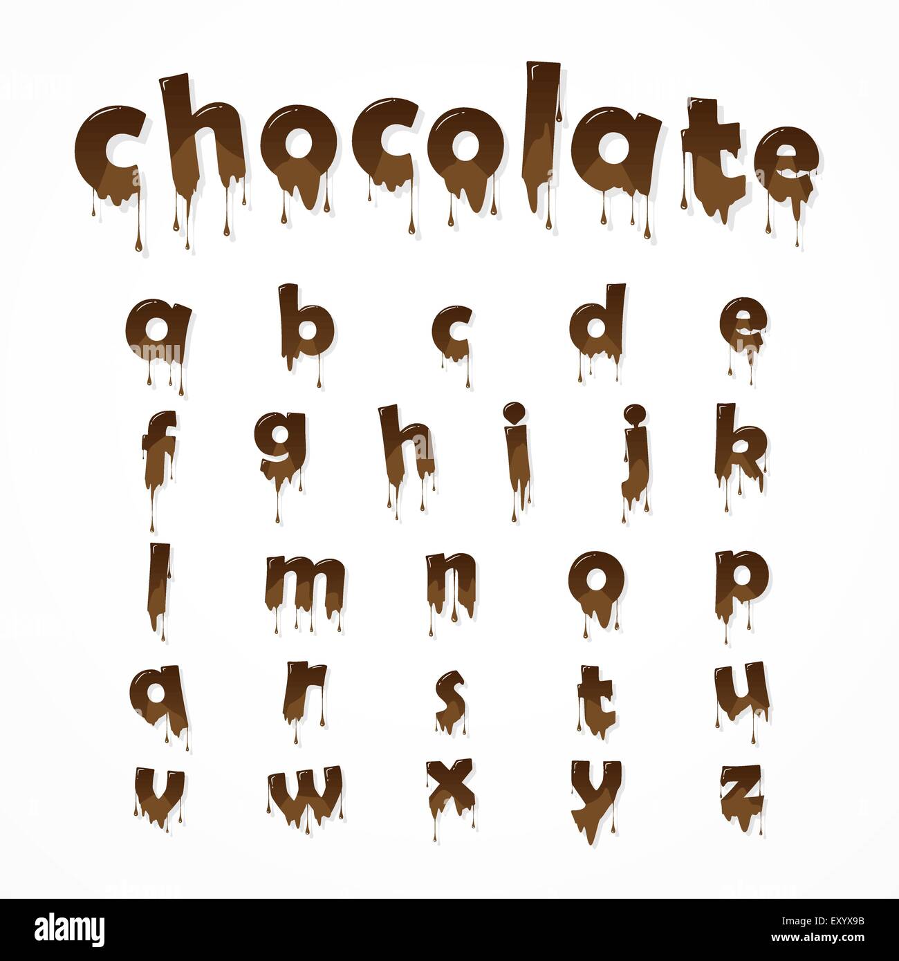 Melted chocolate alphabet Stock Vector Image & Art - Alamy