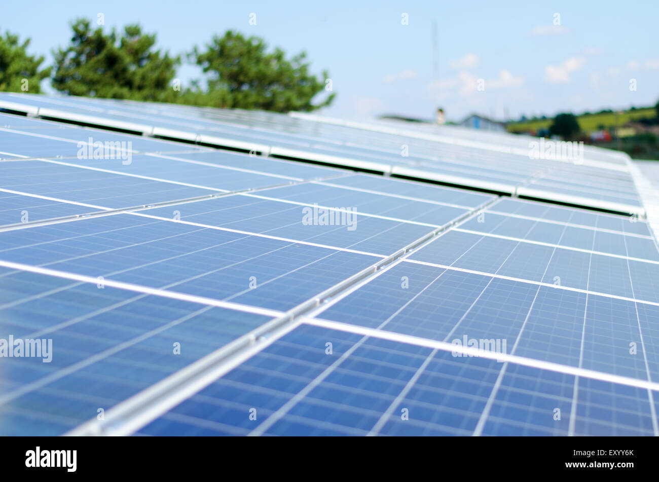 Detail of a photovoltaic panel for renewable electric production Stock ...