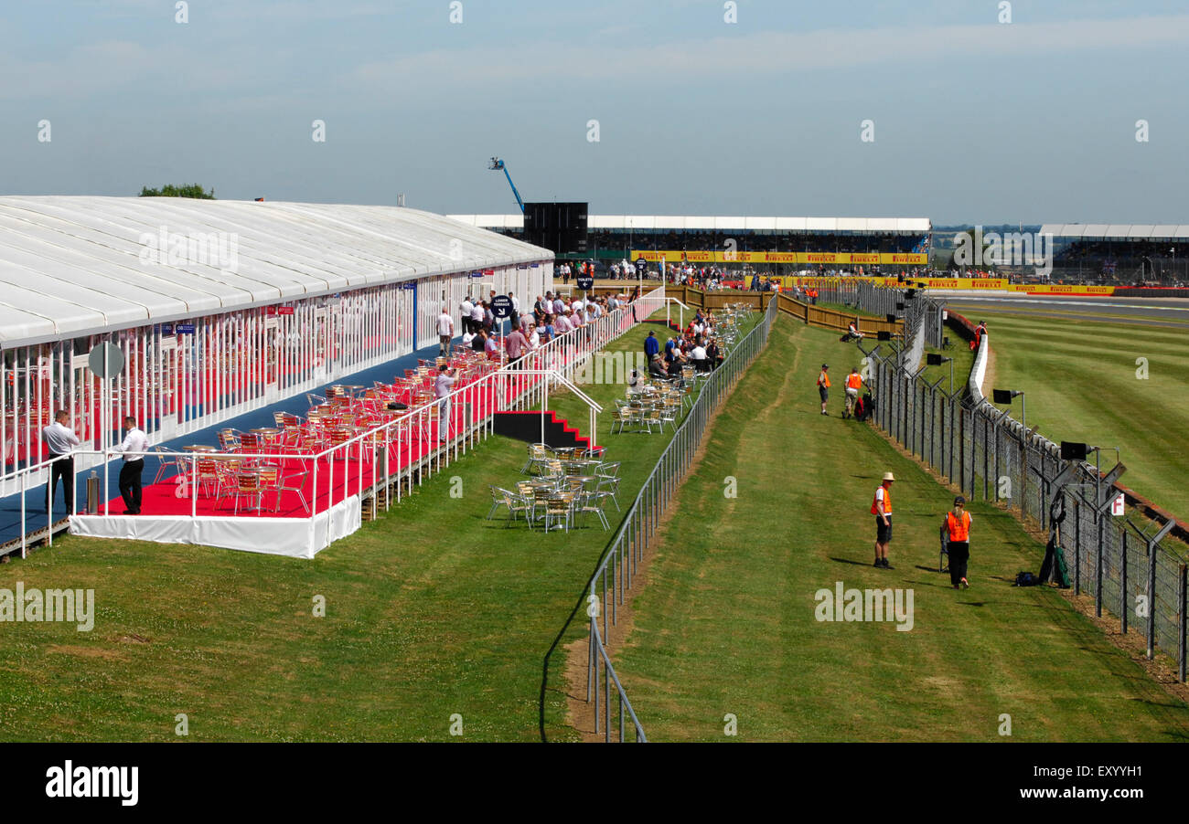 Silverstone corporate seating Stock Photo - Alamy