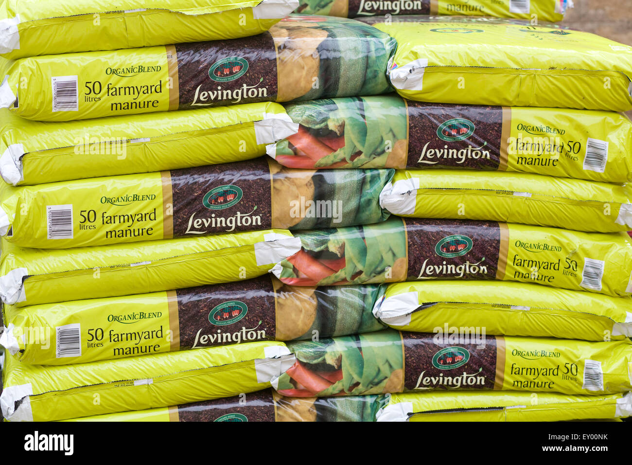 Stacked Bags Organic blend Farmyard manure Stock Photo - Alamy