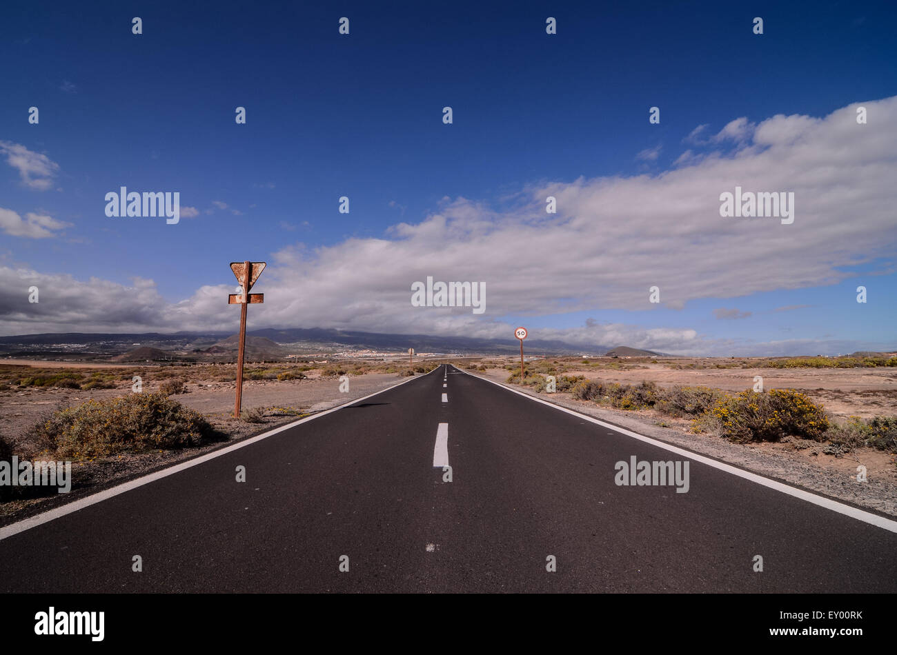 Long Lonely Road Stock Photo - Alamy