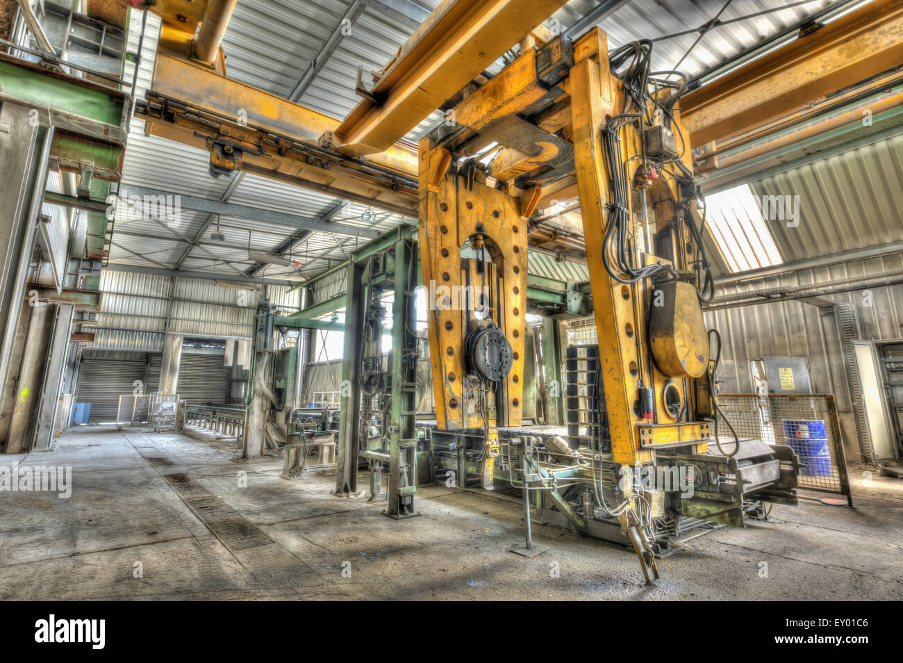 Production line in an abandoned concrete pipes plant Stock Photo - Alamy
