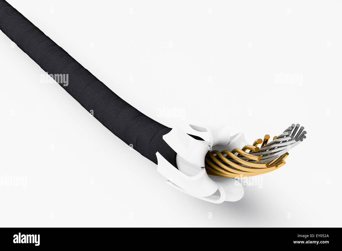 3D inside wire chrome copper white plastic Stock Photo - Alamy