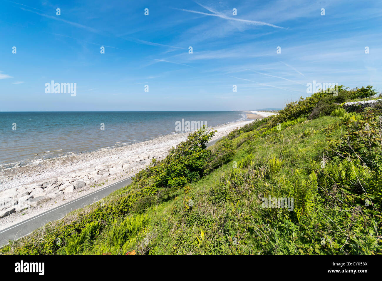 North Wales coastal cycle path and beach from Pensarn Abergele to ...