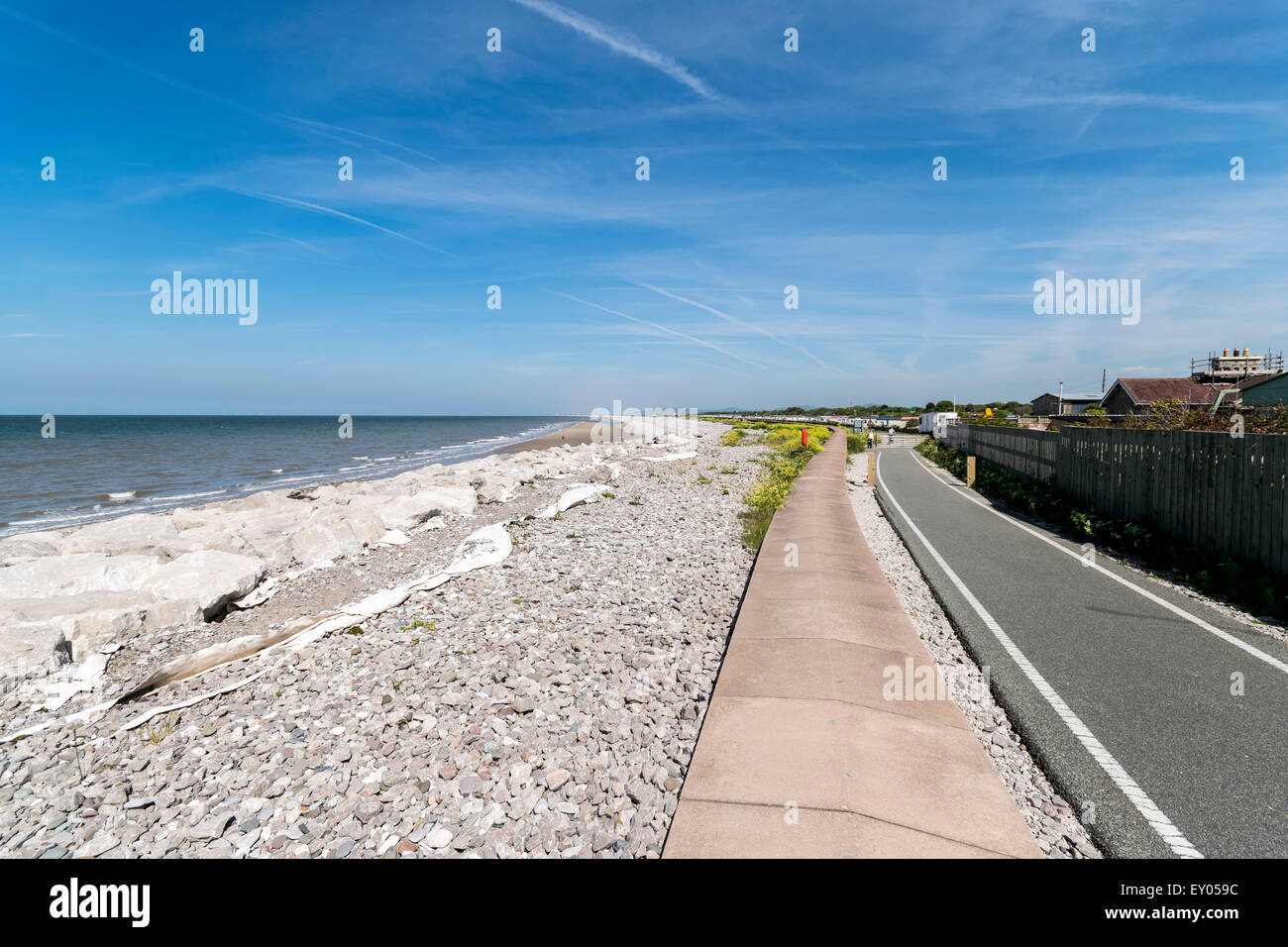 North Wales coastal cycle path and beach from Pensarn Abergele to ...