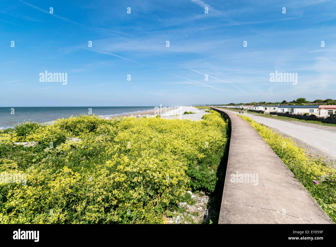 North Wales coastal cycle path and beach from Pensarn Abergele to ...