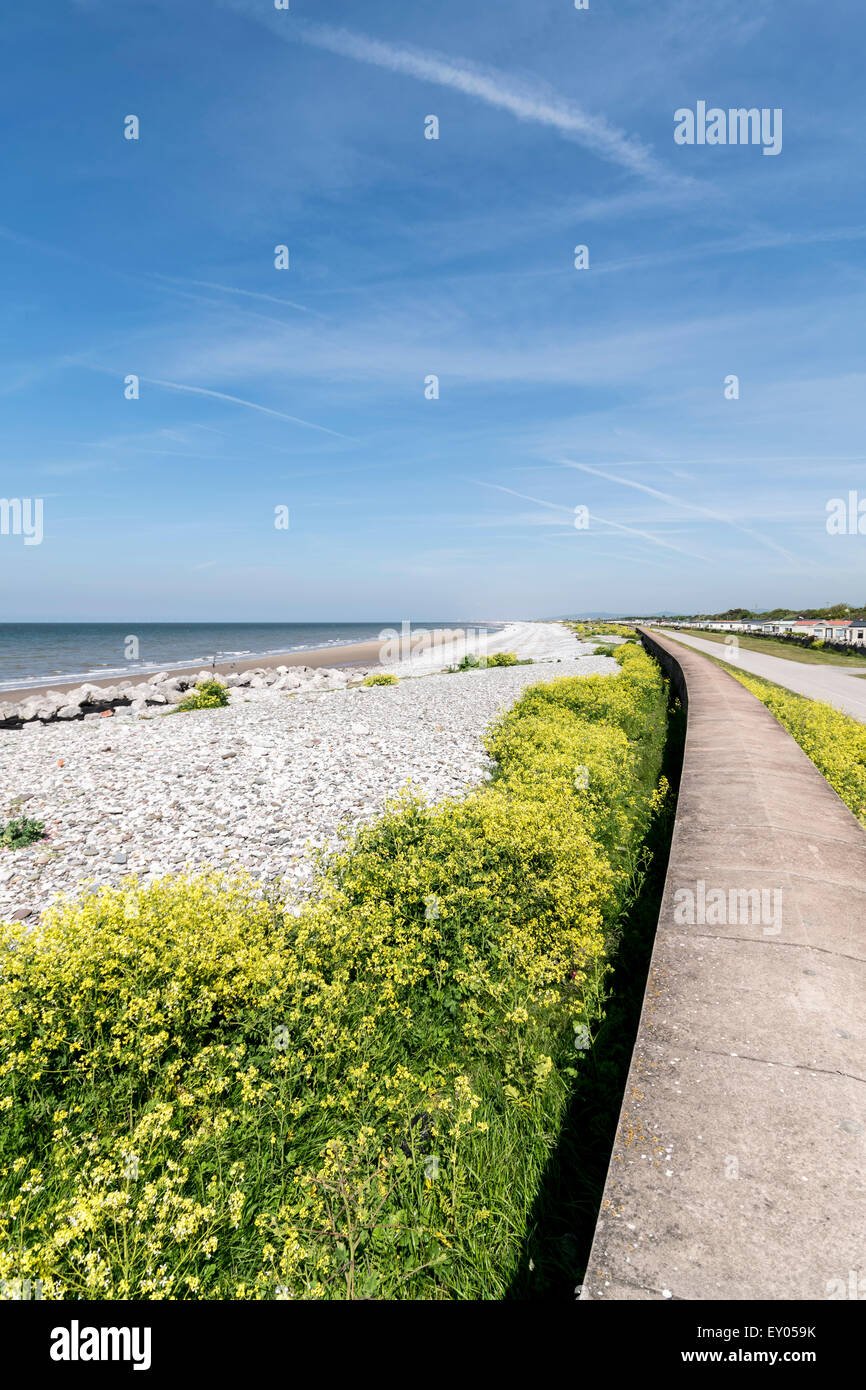 North Wales coastal cycle path and beach from Pensarn Abergele to ...