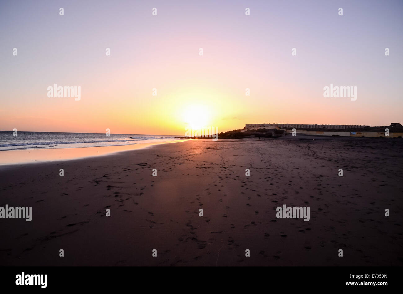 Sunset on the Atlantic Ocean Stock Photo - Alamy