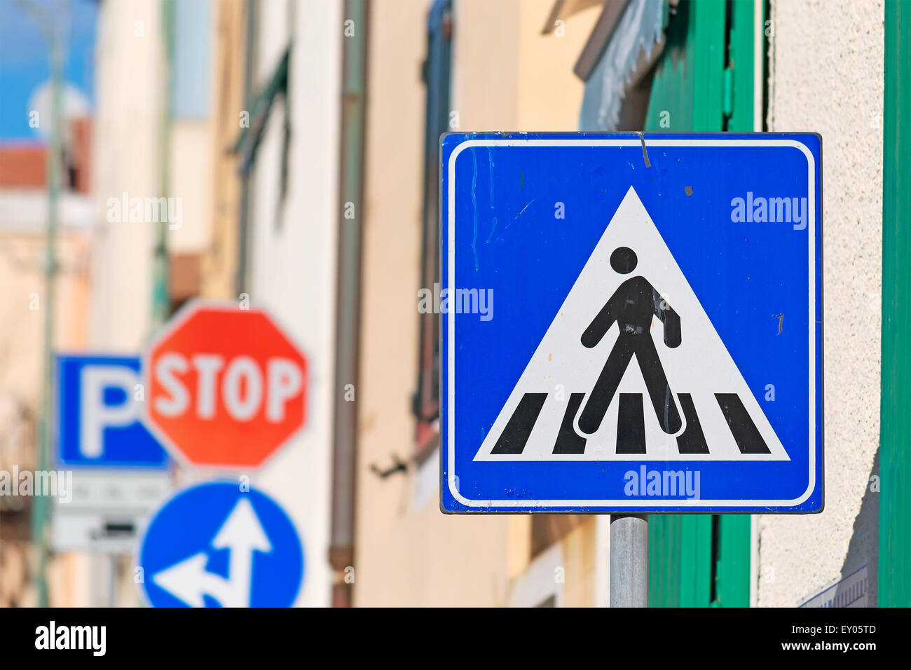old crossing sign close up Stock Photo - Alamy