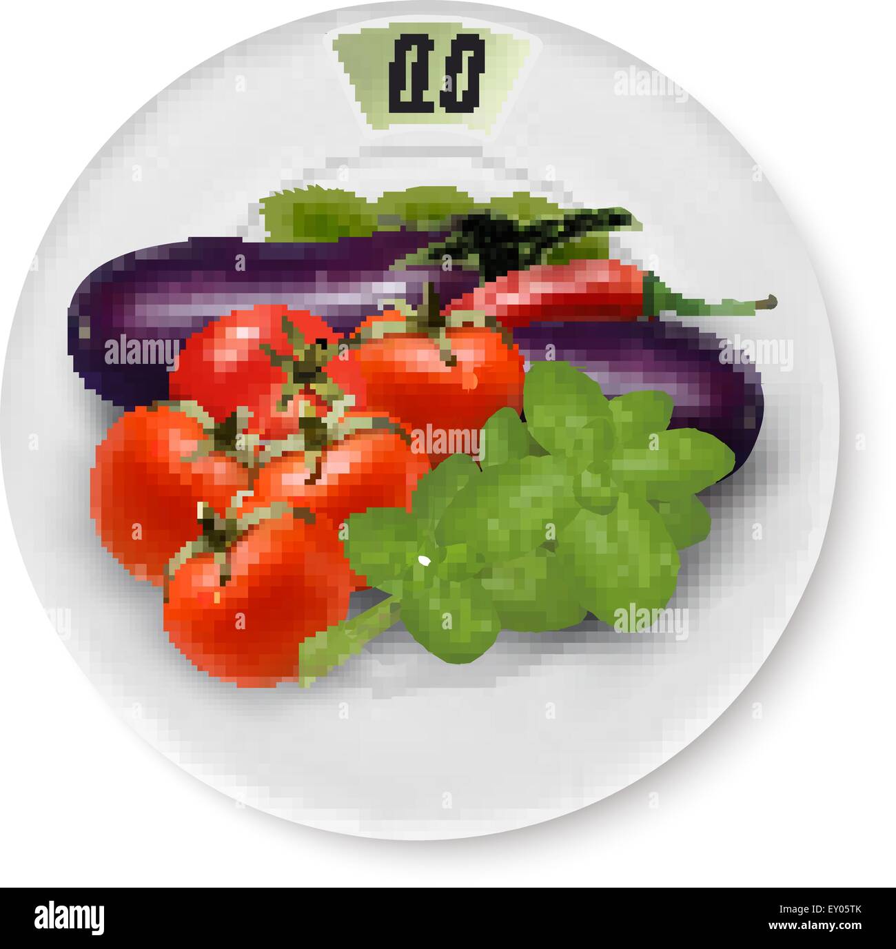 Scale With Vegetables. Concept of Diet. Vector Stock Vector Image & Art ...