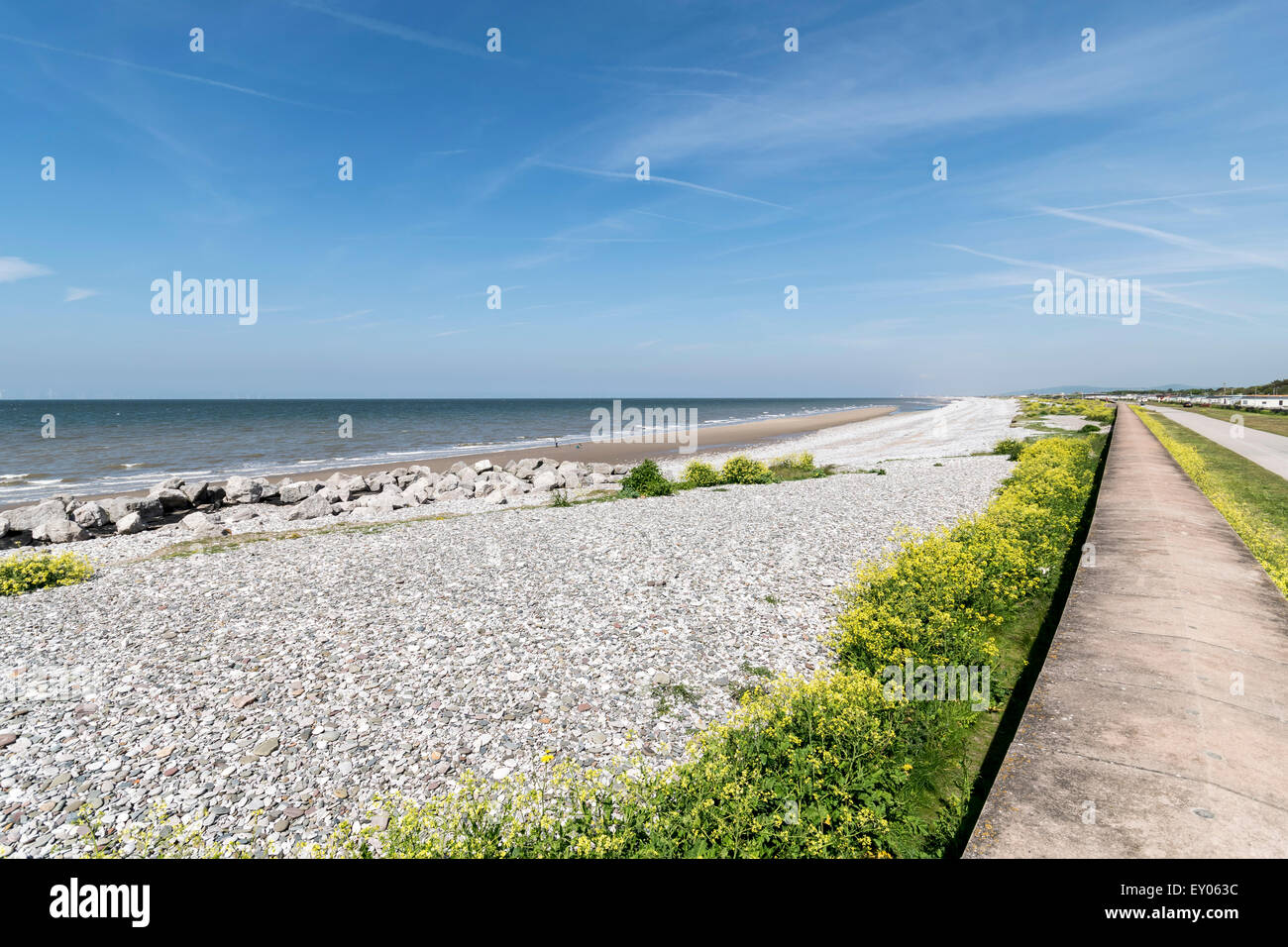 North Wales coastal cycle path and beach from Pensarn Abergele to ...