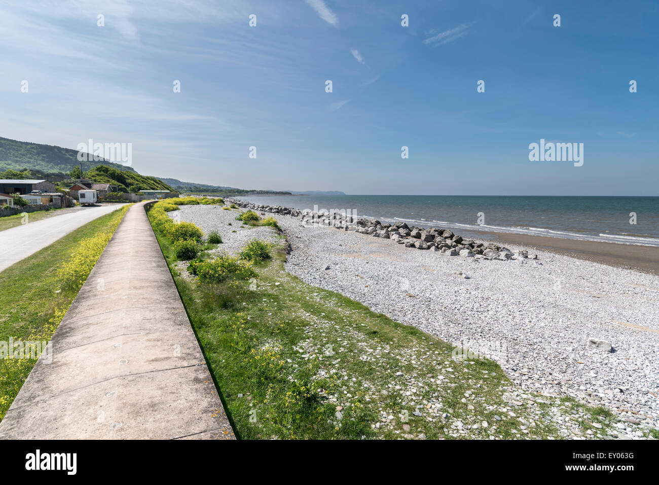 North Wales coastal cycle path and beach from Pensarn Abergele to ...