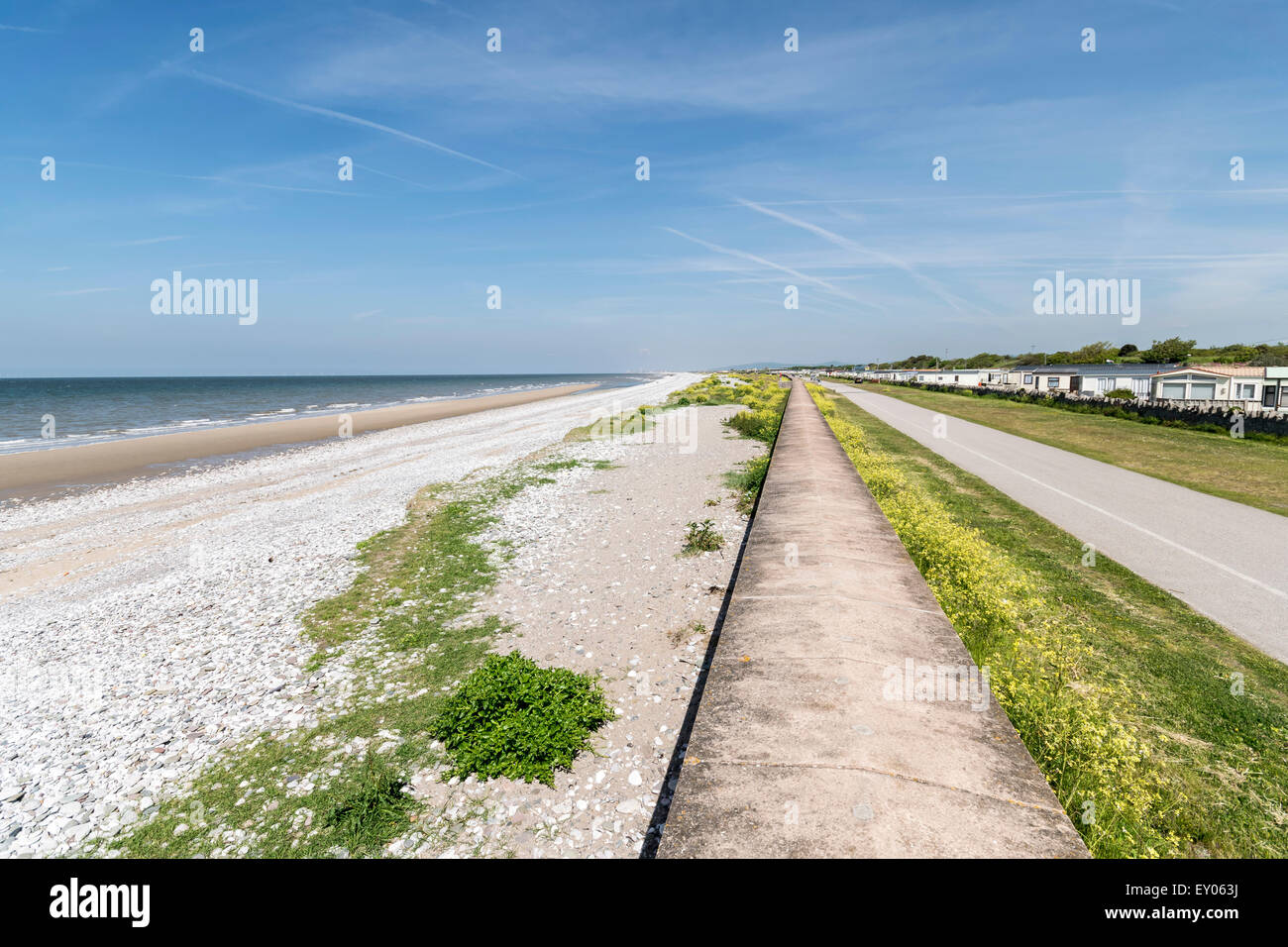 North Wales coastal cycle path and beach from Pensarn Abergele to ...