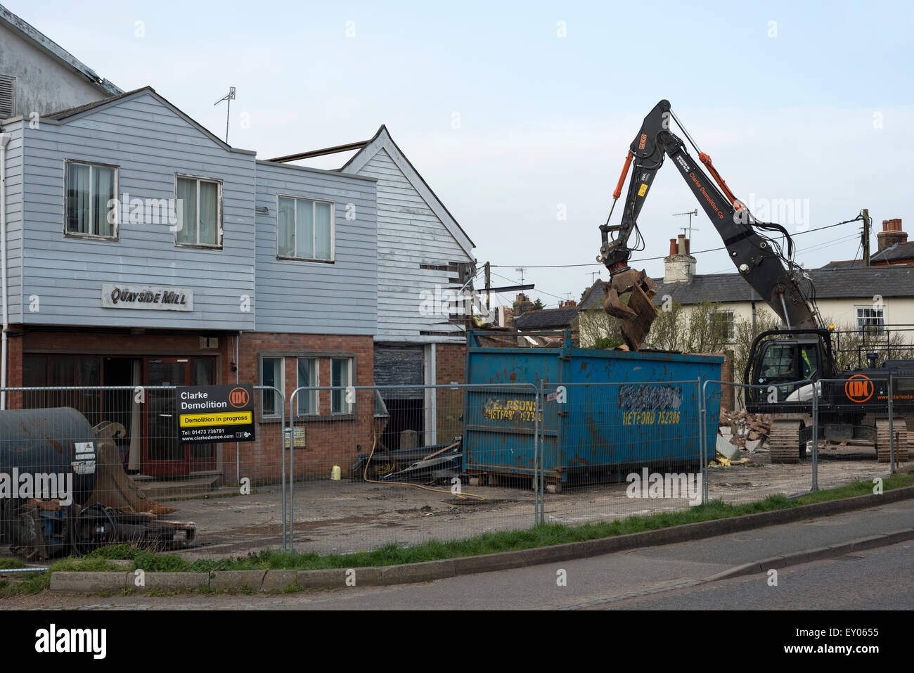 Demolition of Quay Side Mill, Woodbridge, Suffolk, UK Stock Photo - Alamy