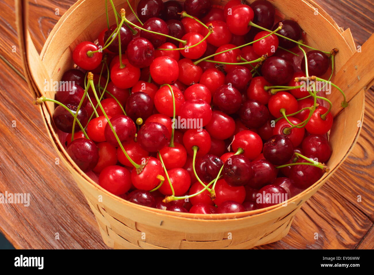 Closeup ripe red cherry hi-res stock photography and images - Alamy