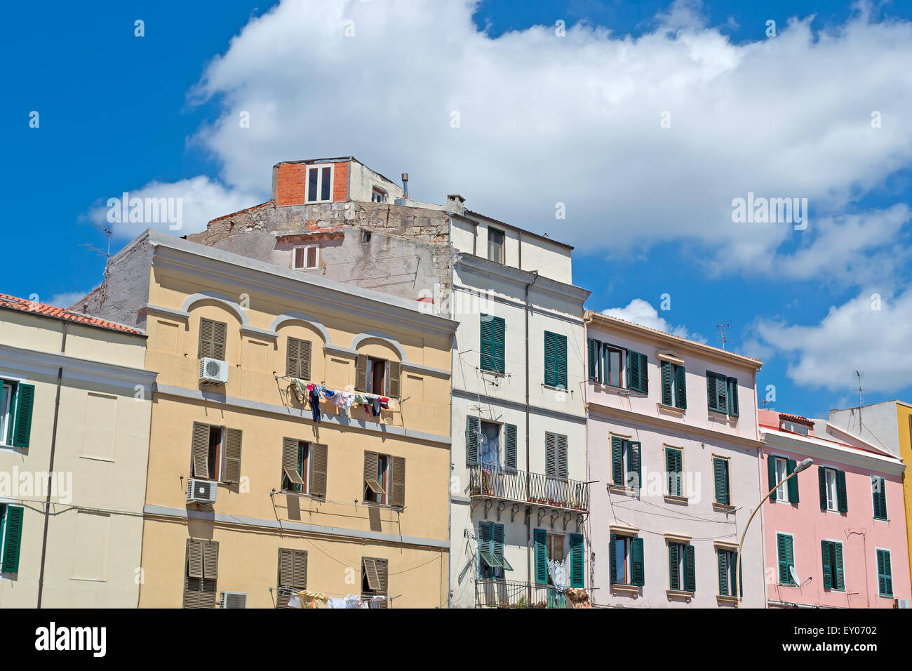 typical italian buildings on a cloudy day Stock Photo - Alamy