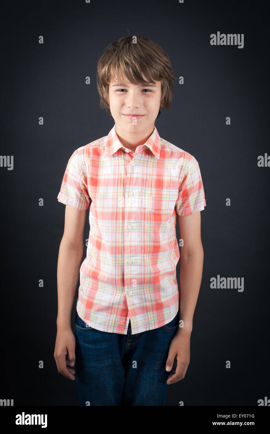 Handsome boy doing different expressions in different sets of clothes ...