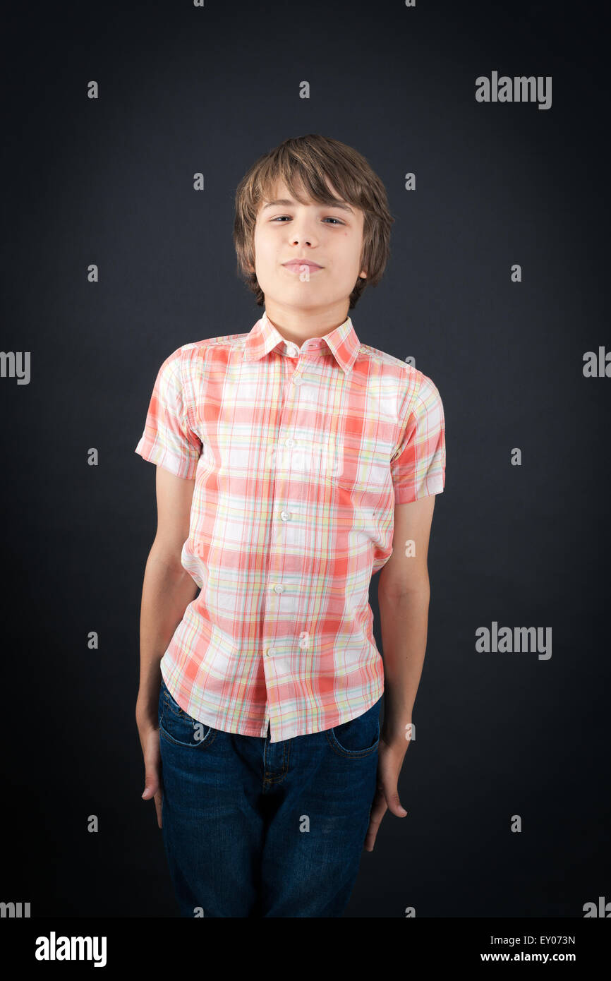 Handsome boy doing different expressions in different sets of clothes ...