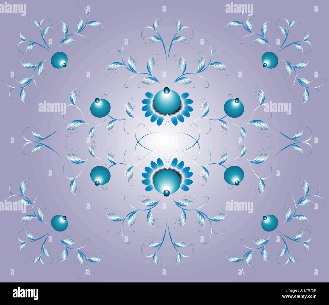 Pattern of beautiful blue flowers on a blue base. EPS10 vector ...