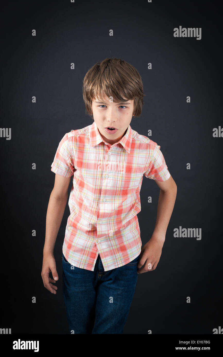 Handsome boy doing different expressions in different sets of clothes ...