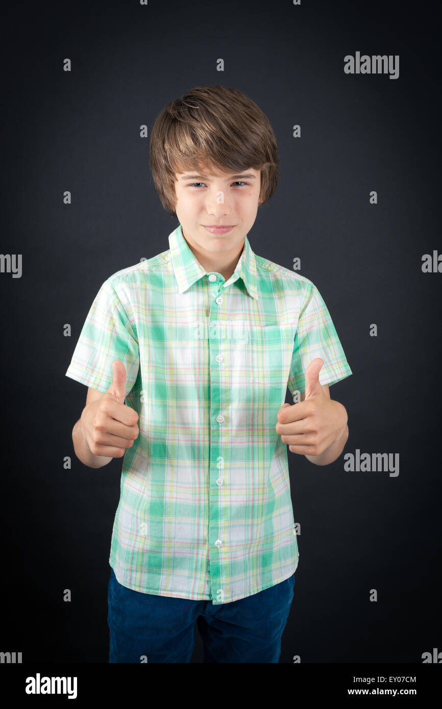 Handsome boy doing different expressions in different sets of clothes ...