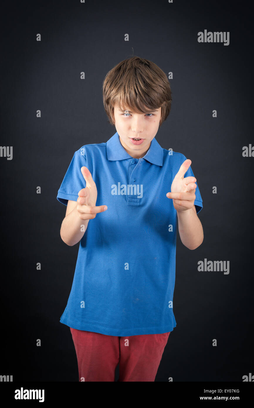 Handsome boy doing different expressions in different sets of clothes ...
