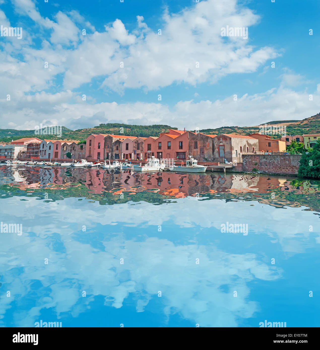banks reflection in Temo river, Sardinia Stock Photo - Alamy