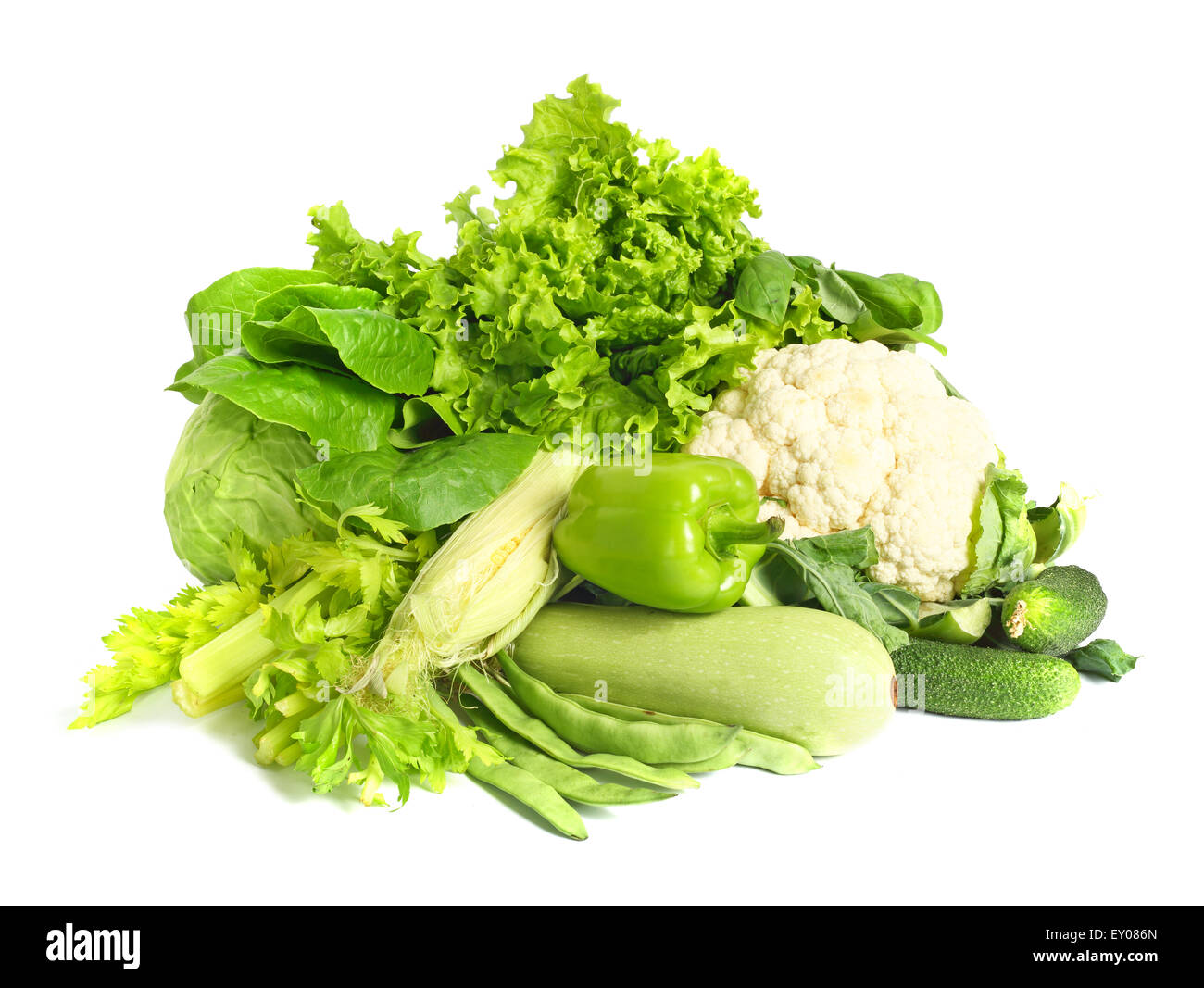 Pile of fresh vegetables isolated on white background Stock Photo - Alamy