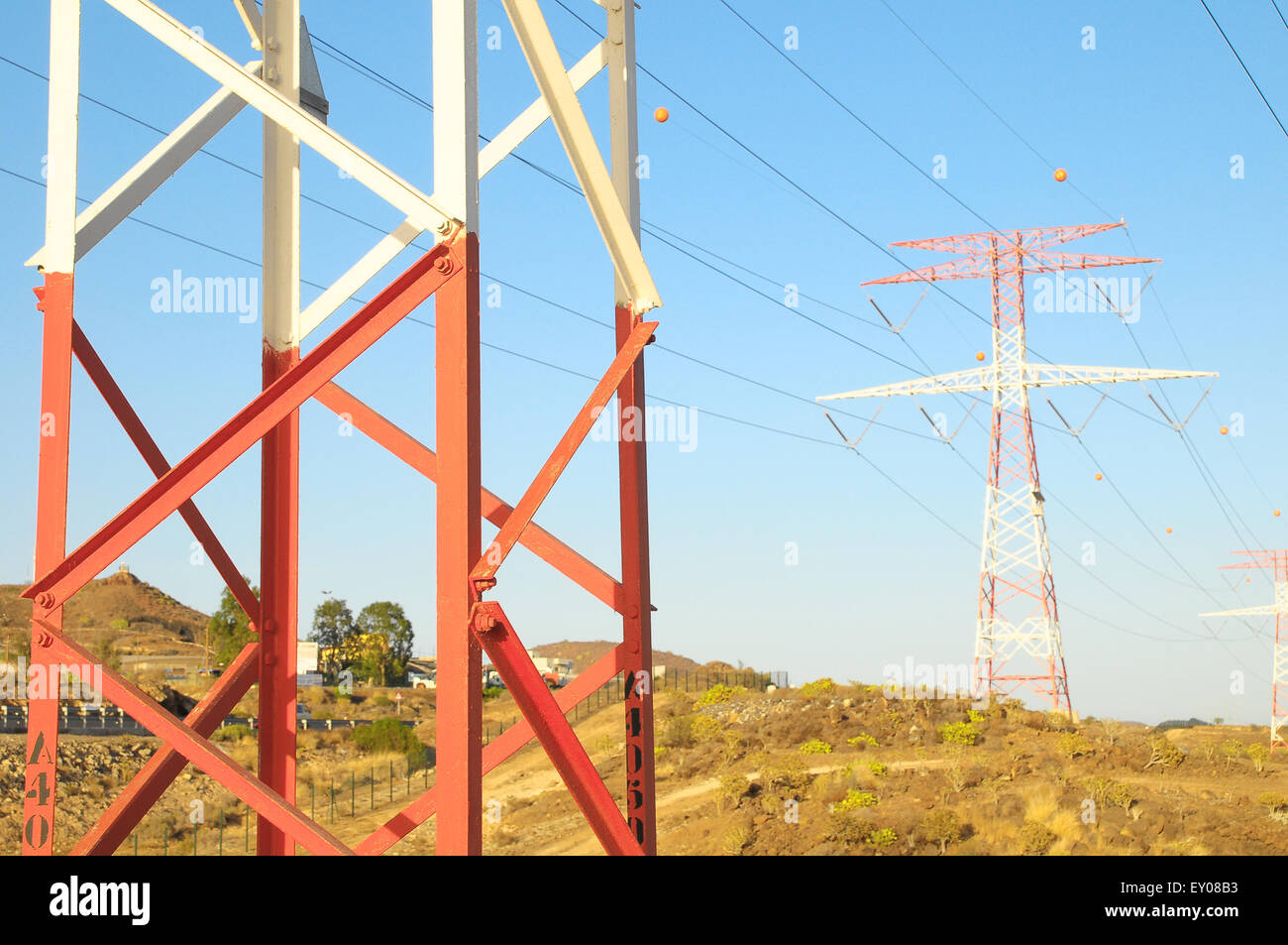 Electric Power Line Pylon Stock Photo - Alamy