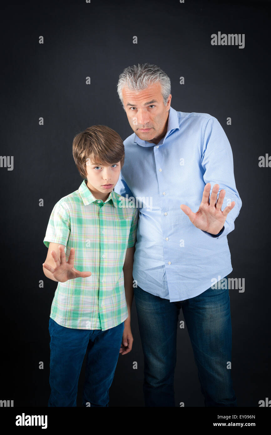 Handsome family doing different expressions in different sets of ...