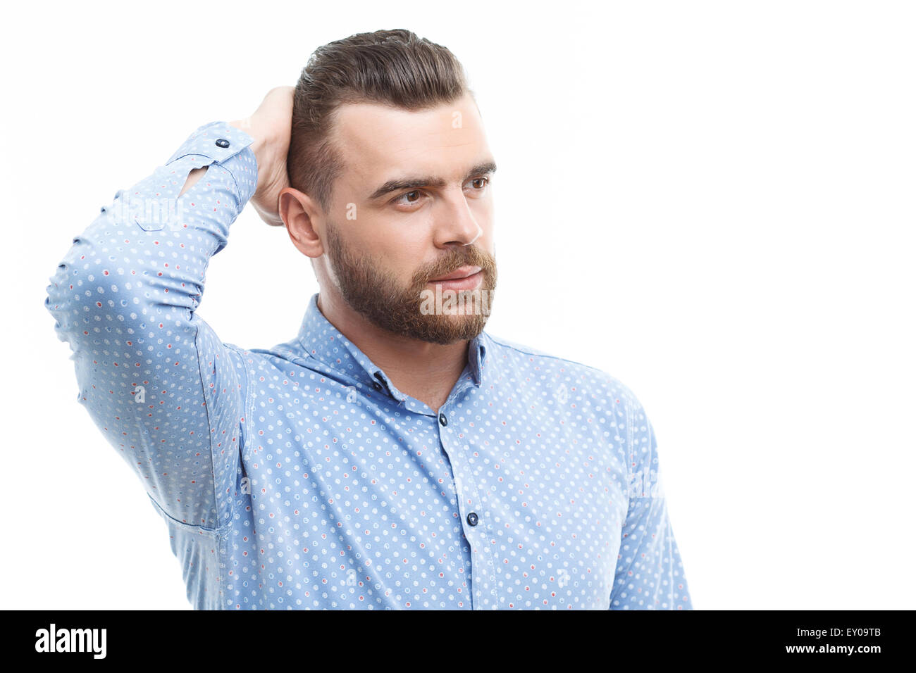Man touching his head with hand Stock Photo - Alamy